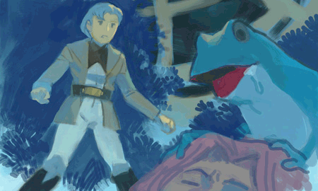 The Big ImageBoard (TBIB) - 1boy 1girl animal blue hair densetsu kyojin ...