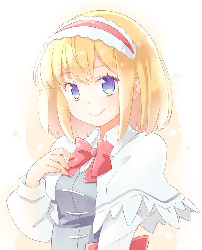 The Big ImageBoard (TBIB) - 1girl alice margatroid arnest bangs blonde hair blue eyes bow bowtie ...