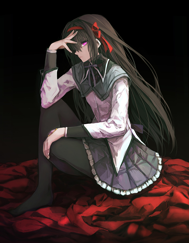 The Big Imageboard Tbib Akemi Homura Bad Id Bad Pixiv Id Black Hair
