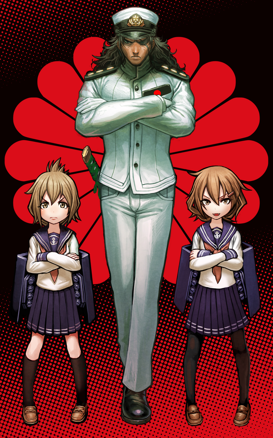 The Big ImageBoard (TBIB) - 1boy 2girls admiral (kancolle) brown hair ...