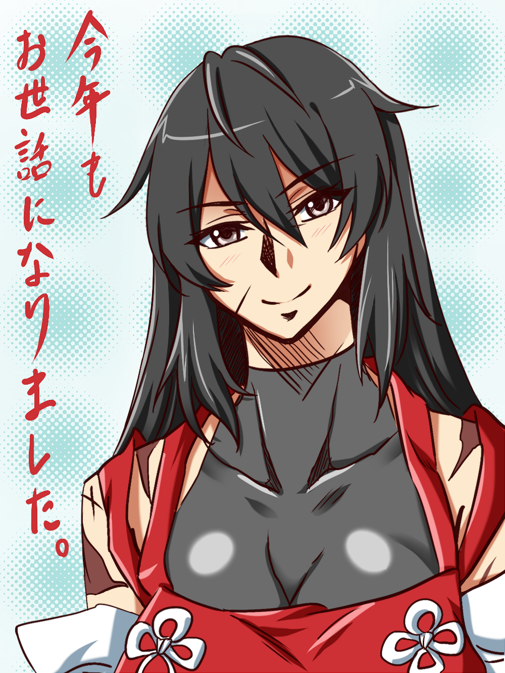 The Big Imageboard Tbib Antenna Hair Black Hair Breasts Brown Eyes
