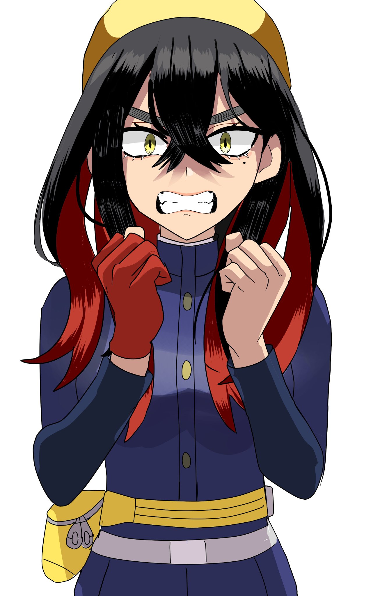 The Big ImageBoard (TBIB) - 1girl akisame kanon angry black hair blue jacket buttons carmine ...