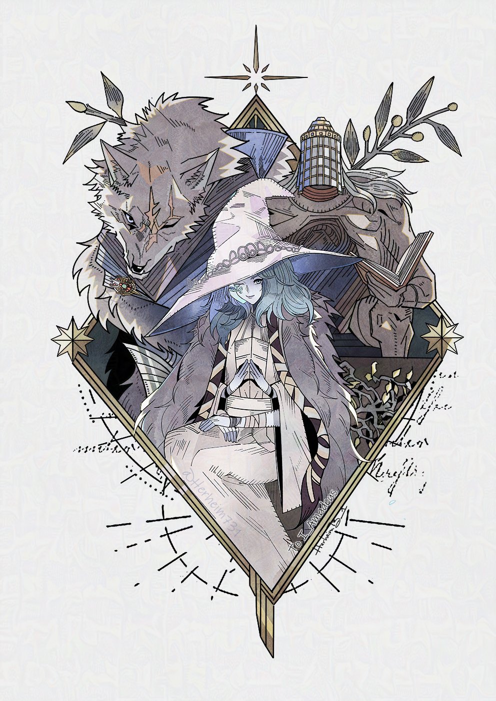 The Big ImageBoard (TBIB) - 1girl 2boys black cape blaidd the half-wolf ...