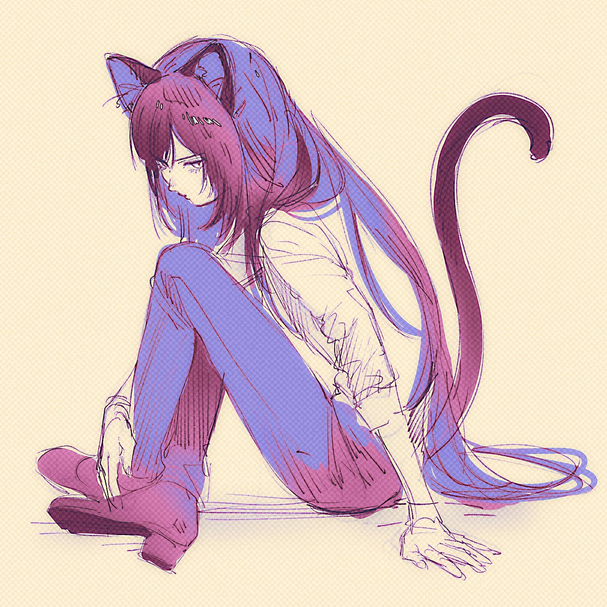 The Big ImageBoard (TBIB) - 1girl ado (utaite) adochansukisuki animal ears arm support cat day ...