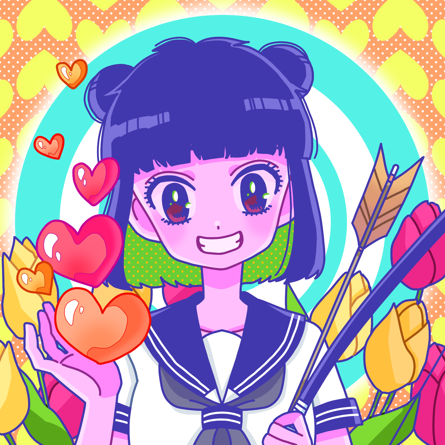 The Big ImageBoard (TBIB) - 1girl arrow (projectile) black hair blunt bangs bow (weapon ...