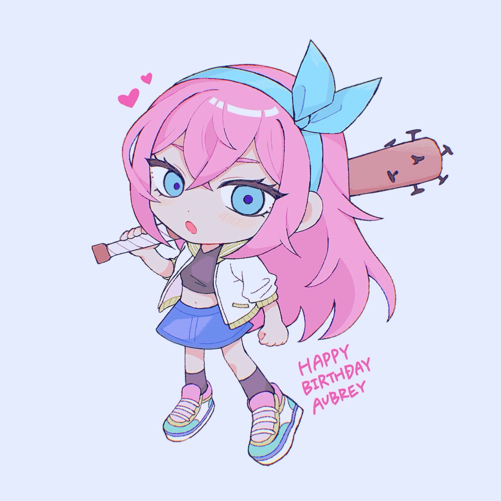 The Big ImageBoard (TBIB) - 1girl aubrey (faraway) (omori) aubrey (omori) baseball bat black ...