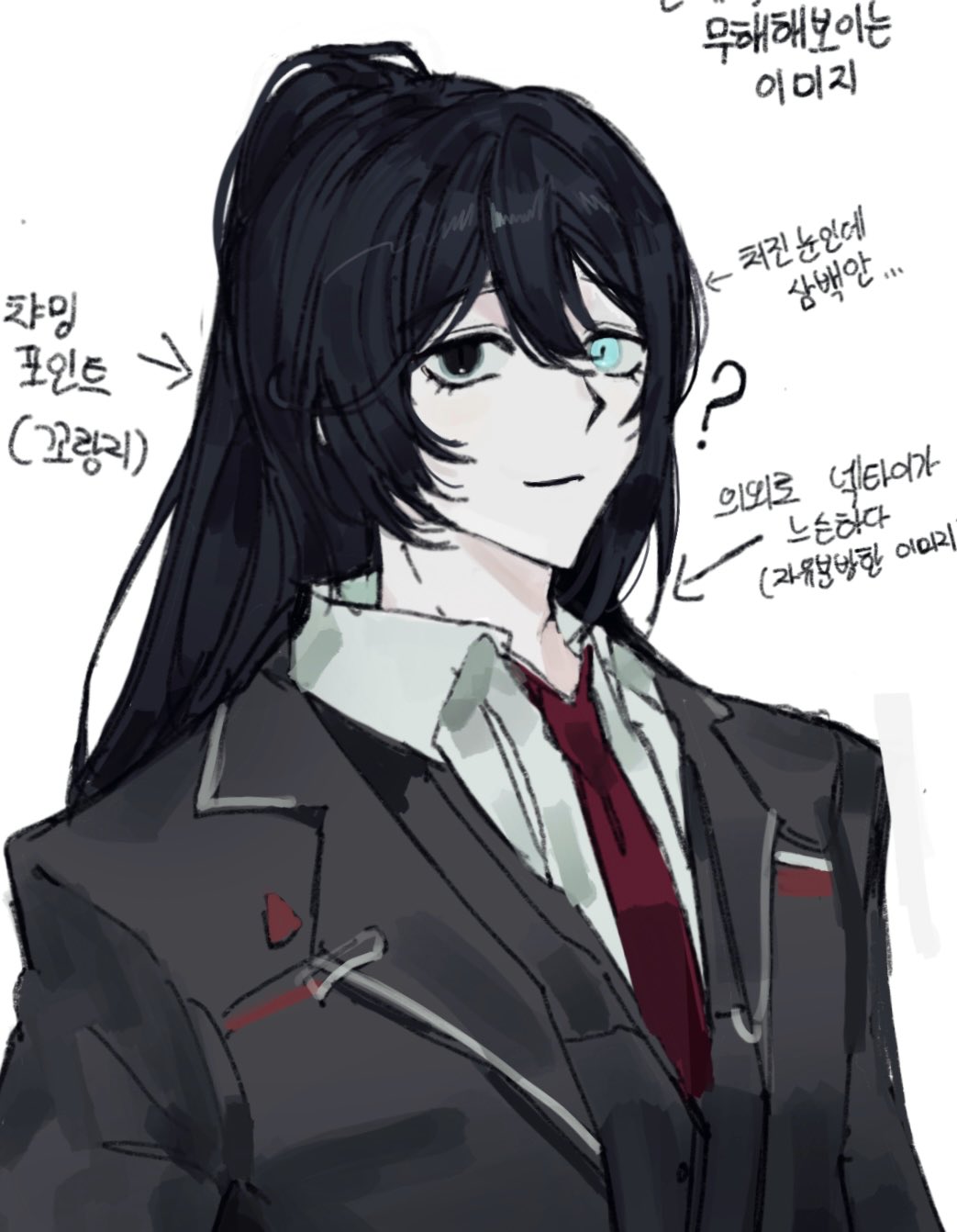 The Big ImageBoard (TBIB) - 1boy aqua eyes black coat black eyes black hair black vest chanil ...