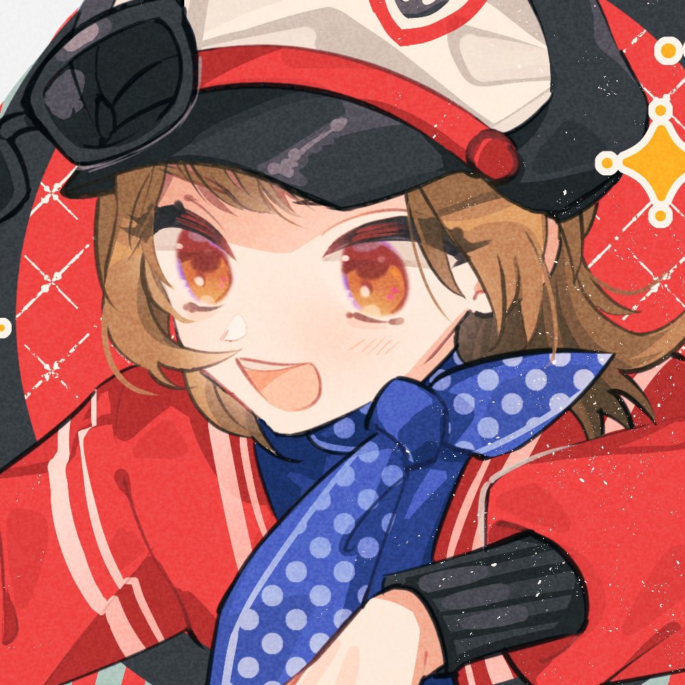 The Big ImageBoard (TBIB) - 1girl 8 keei :d blue dress blue neckerchief brown hair cabbie hat ...