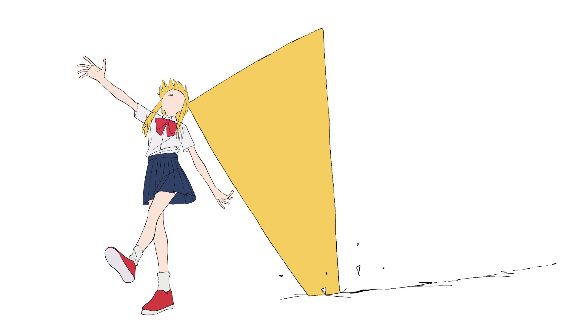 The Big ImageBoard (TBIB) - 1girl ahoge arm up blonde hair bocchi the rock! bow bowtie collared ...