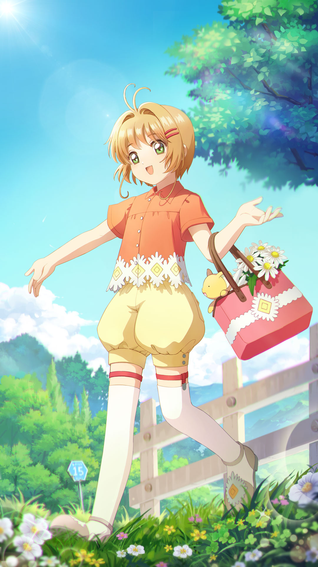 The Big ImageBoard (TBIB) - 1girl bag brown hair cardcaptor sakura child flower green eyes hair ...