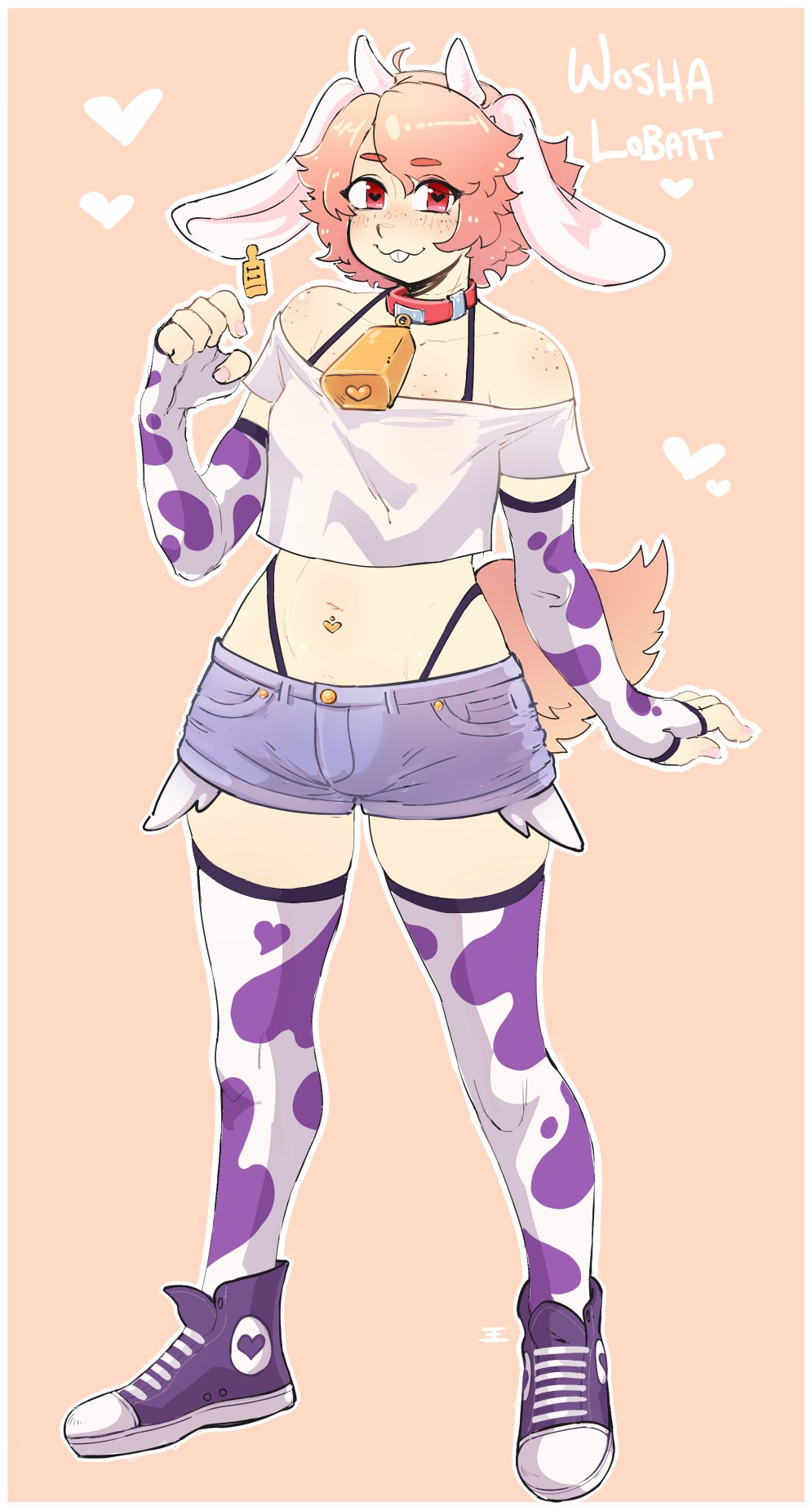 The Big ImageBoard (TBIB) - animal humanoid animal print arm warmers armwear bell bell collar ...