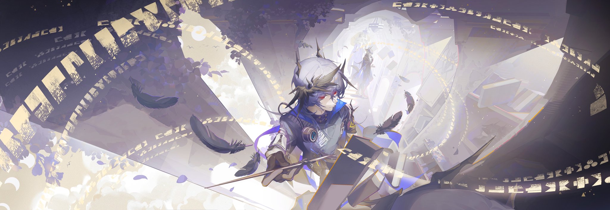 The Big ImageBoard (TBIB) - 1boy 1girl amanmanmanx arknights black feathers black gloves black ...