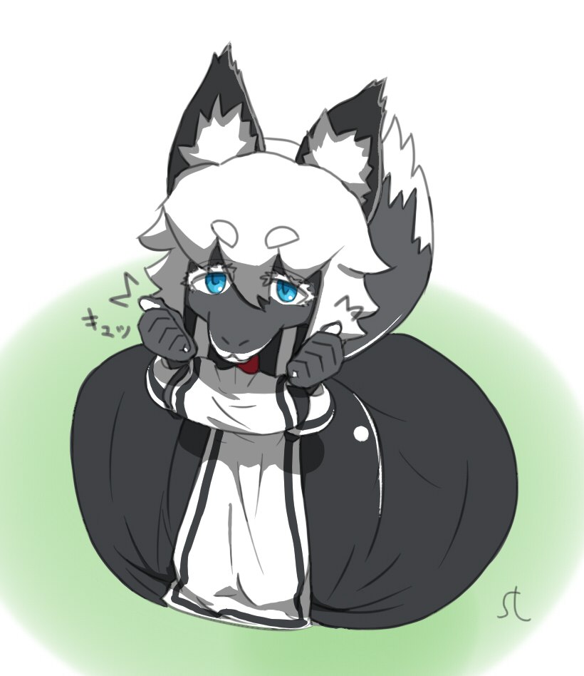 The Big ImageBoard (TBIB) - anthro black body black fur blue eyes canid canine canis clothing ...