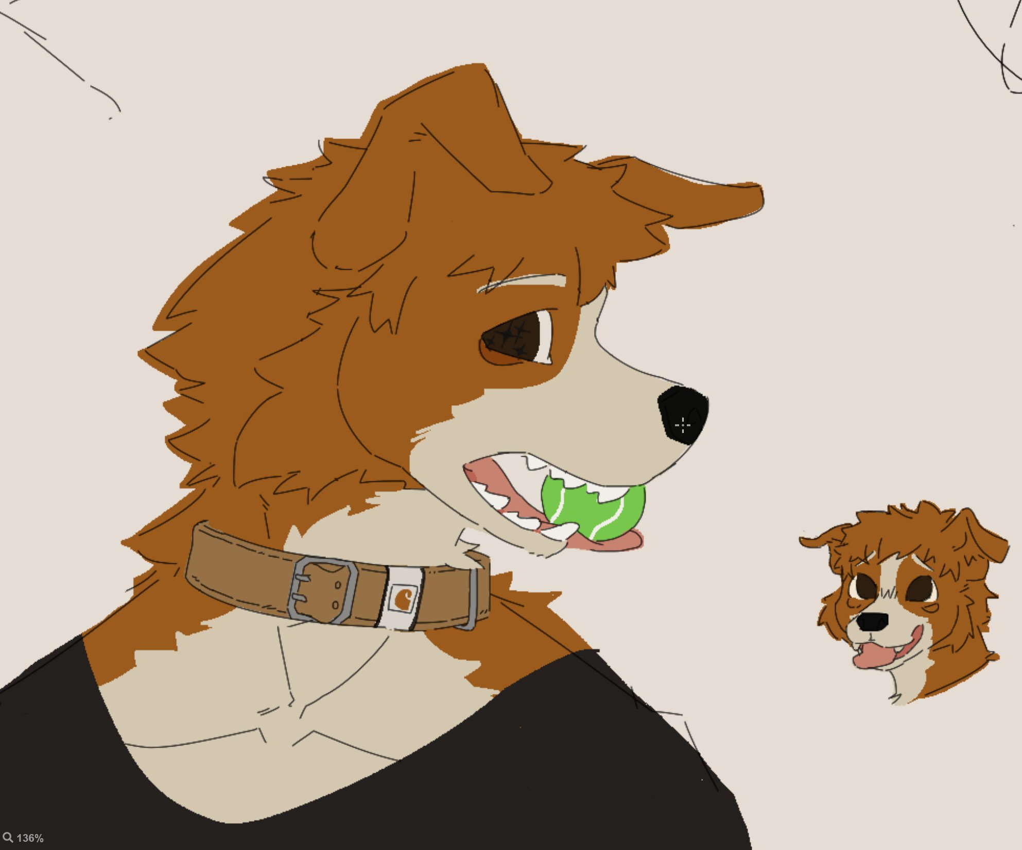 The Big ImageBoard (TBIB) - 2024 anthro ball biped black eyes brown body brown collar brown fur ...