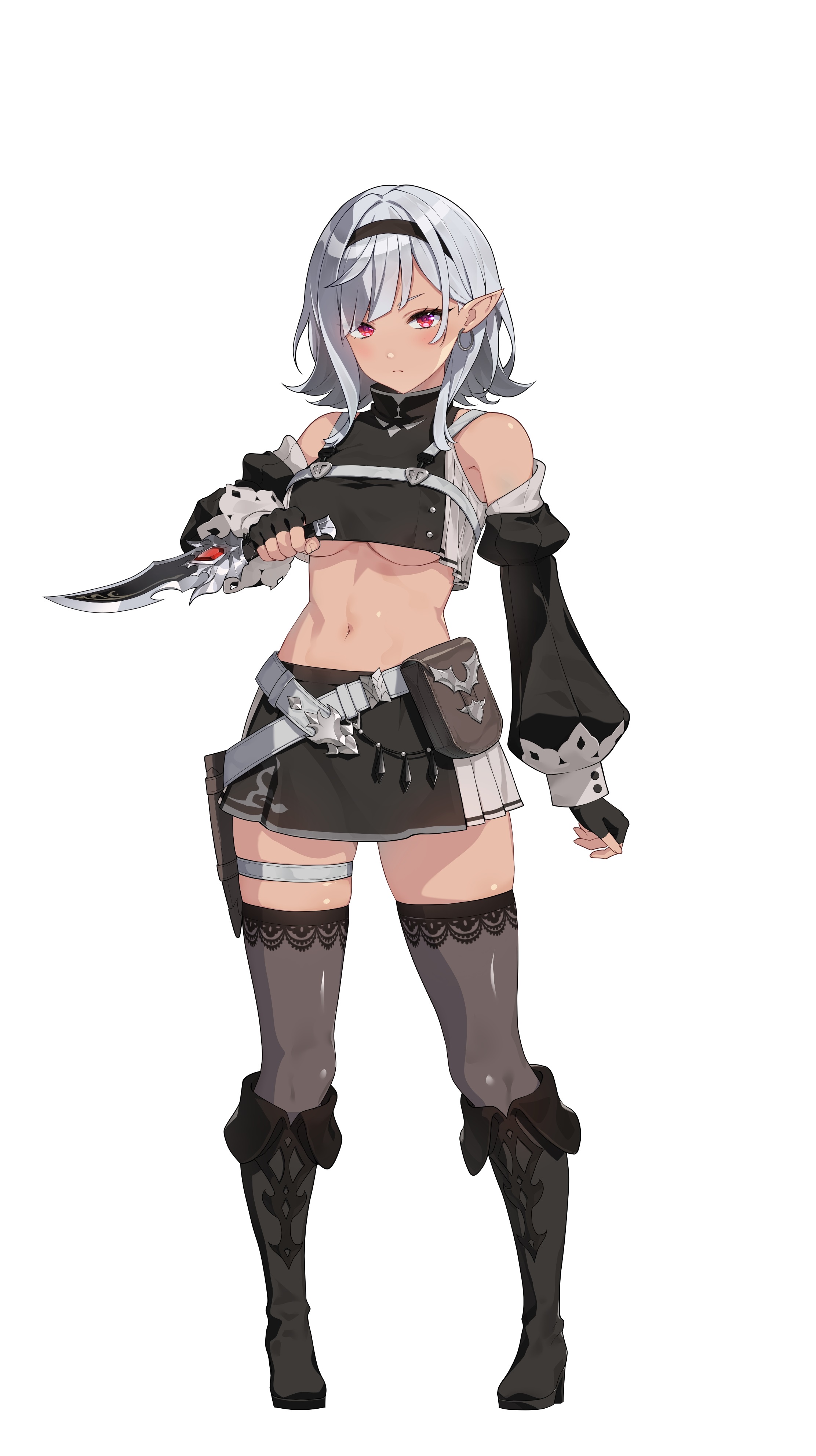 The Big ImageBoard (TBIB) - 1girl absurdres black footwear black gloves black thighhighs boots ...