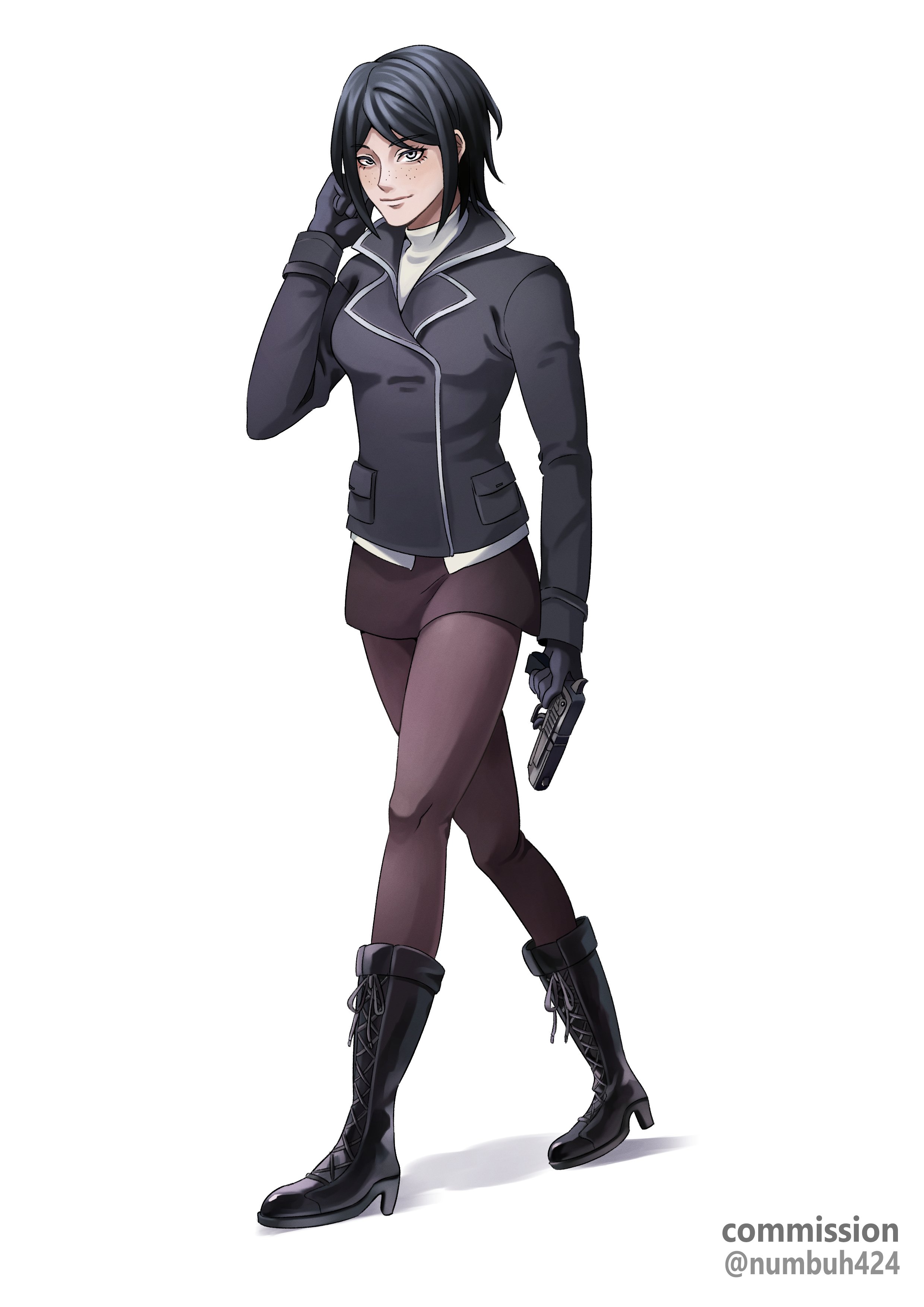 The Big ImageBoard (TBIB) - 1girl absurdres alternate costume black footwear black gloves black ...