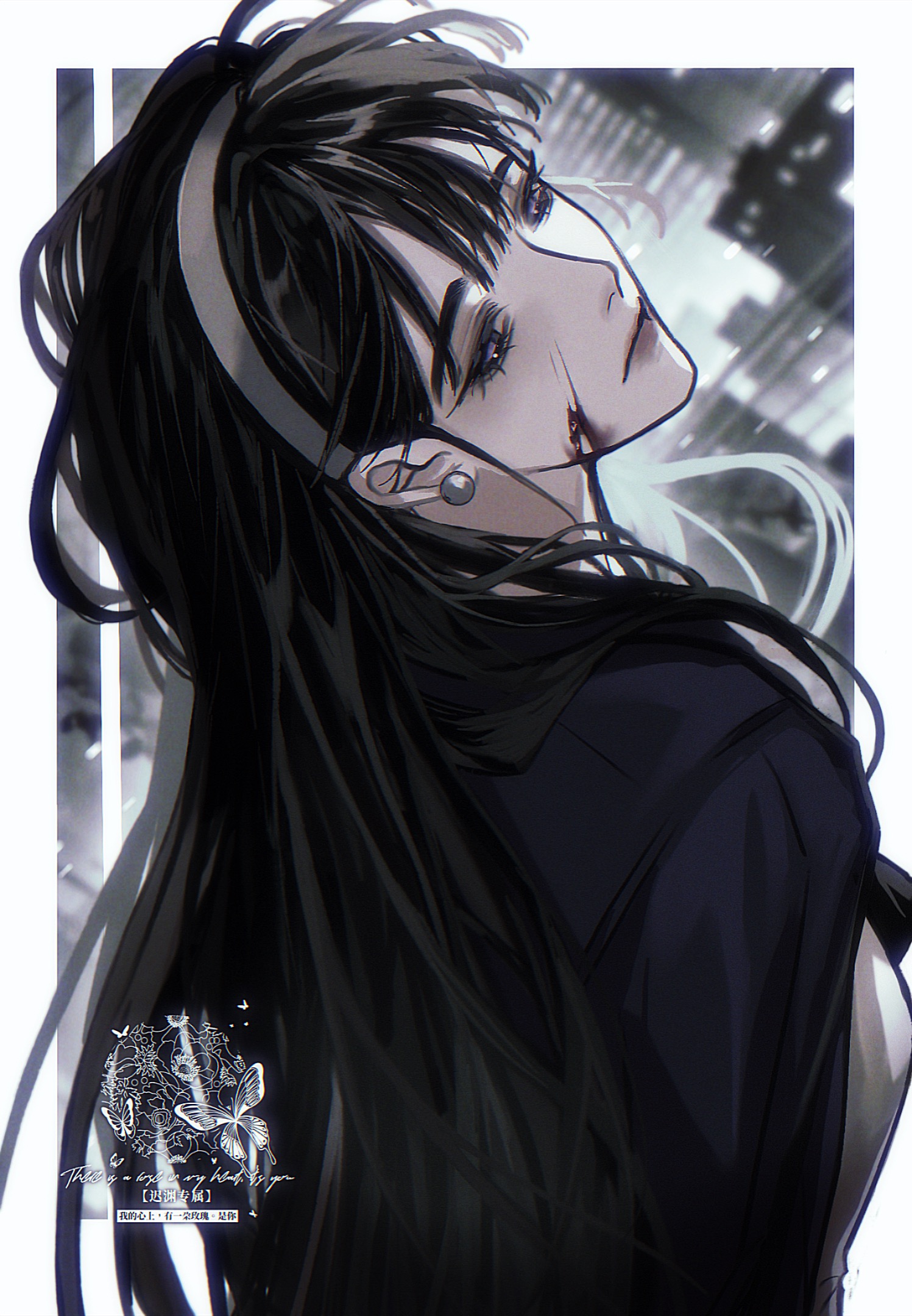 The Big ImageBoard (TBIB) - 1girl alien stage alternate costume black shirt blood blood on face ...