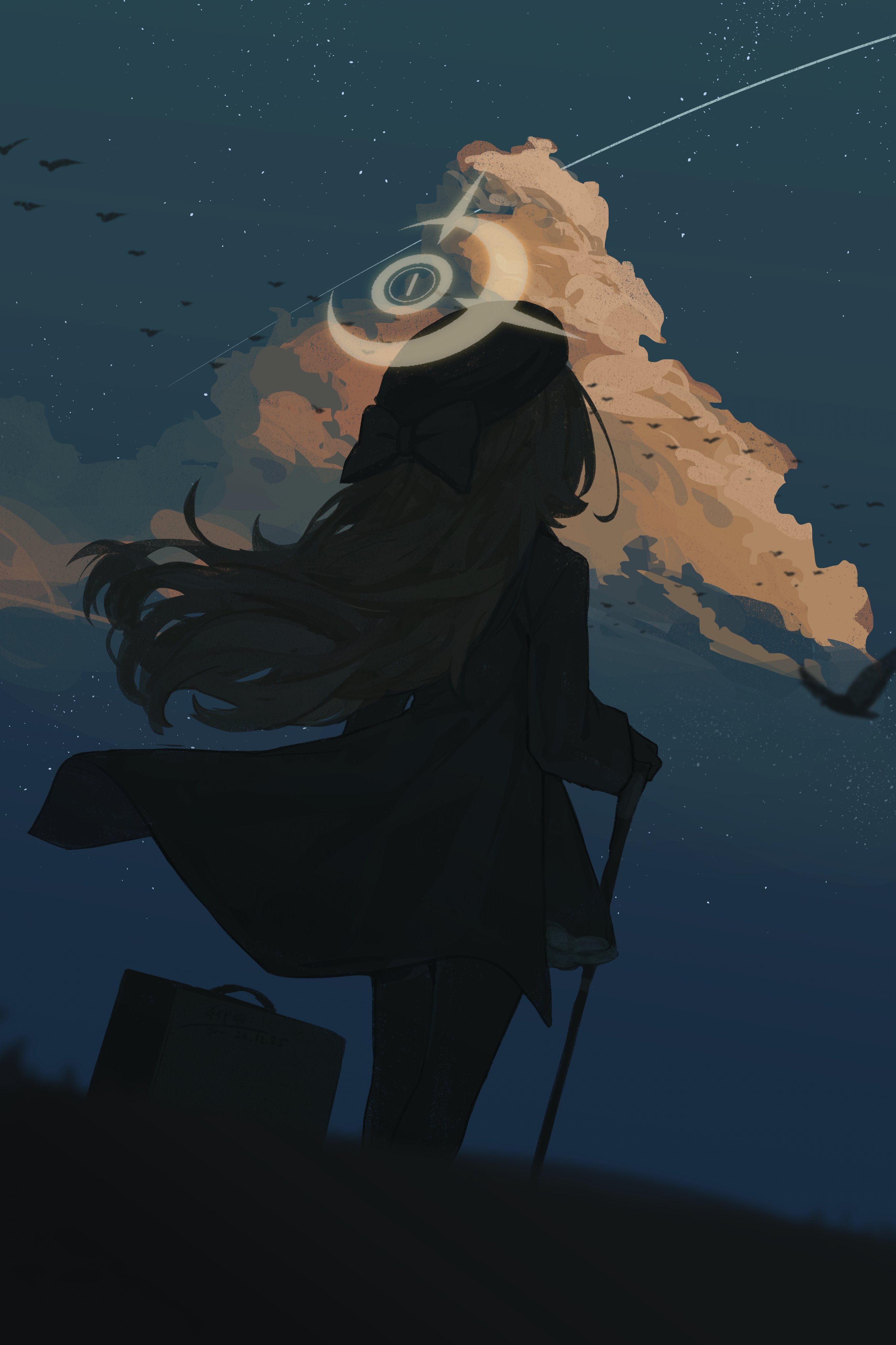 The Big ImageBoard (TBIB) - 1girl absurdres beret bird black coat black hat black skirt blonde ...