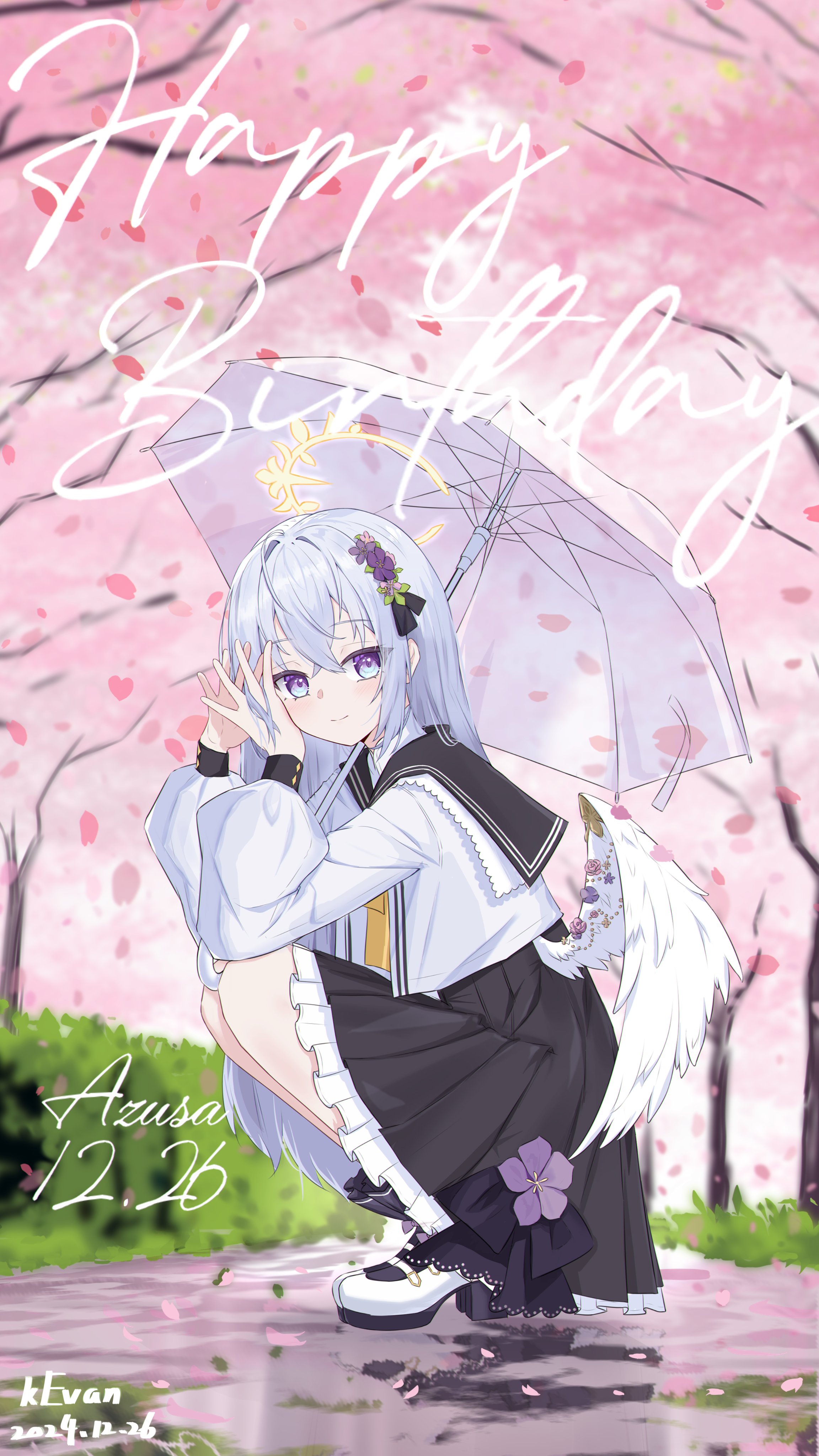 The Big ImageBoard (TBIB) - 1girl absurdres azusa (blue archive) blue archive cherry blossoms ...