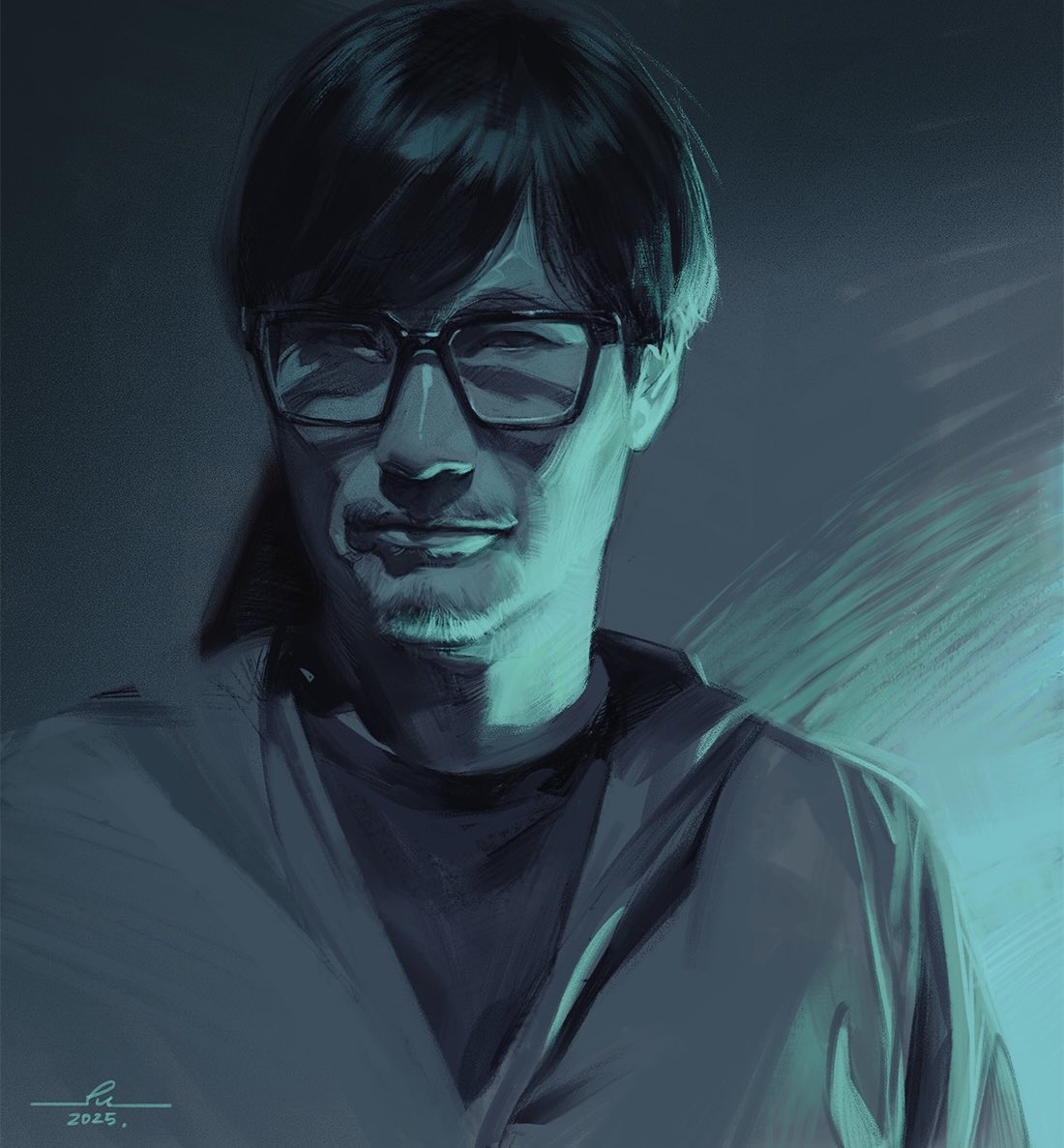 The Big ImageBoard (TBIB) - 1boy beard commentary request facial hair glasses green theme jacket ...