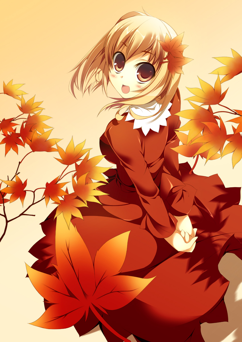 The Big ImageBoard (TBIB) - 1girl :d aki shizuha amanooni touri arms behind back autumn autumn ...