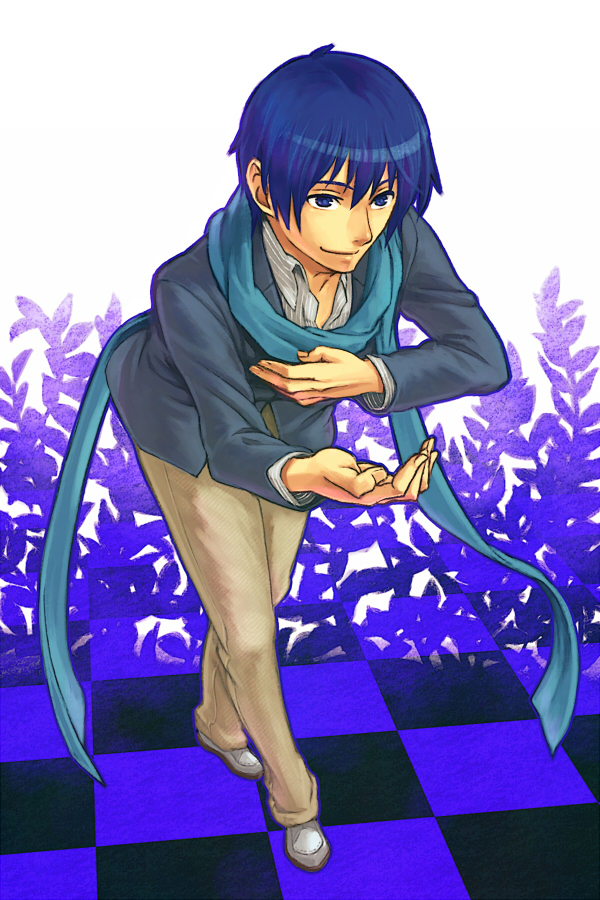 The Big ImageBoard (TBIB) - 1boy blue eyes blue hair blue scarf bowing ...