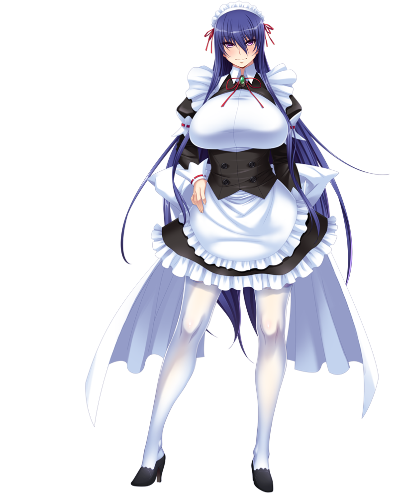 The Big Imageboard Tbib Akiyama Rinko Aoi Nagisa Artist Apron Blue Hair Breasts High Heels
