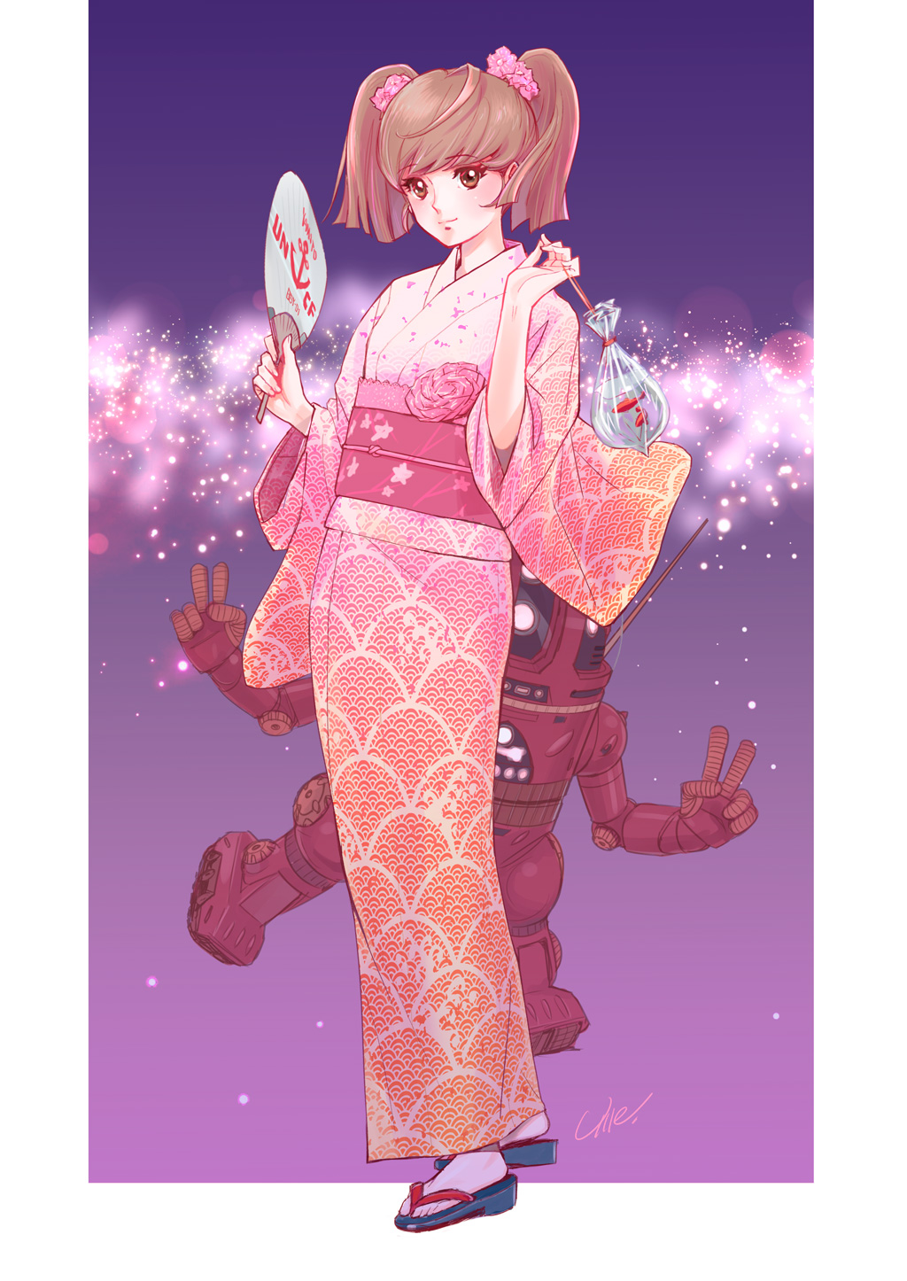 The Big ImageBoard (TBIB) - 1girl bag bagged fish brown hair commentary request fish flower full ...