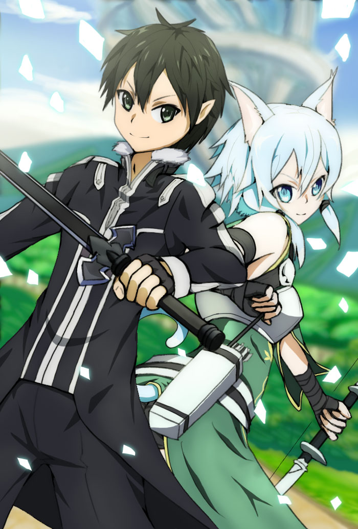 The Big ImageBoard (TBIB) - 1boy 1girl animal ears armor arrow ...
