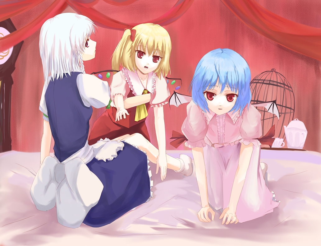 The Big Imageboard Tbib 3girls Bad Proportions Bat Wings Blonde