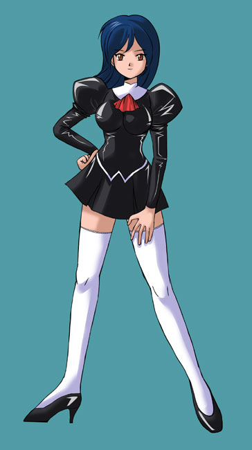The Big Imageboard Tbib Agent Aika Black Delmo Blue Hair Delmo Hand