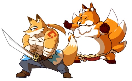 The Big ImageBoard (TBIB) - 1boshi anthro canid canine duo fox fur japanese kemono low res male ...