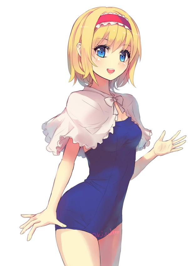 The Big ImageBoard (TBIB) - 1girl :d alice margatroid blonde hair blue eyes blush bow bowtie ...