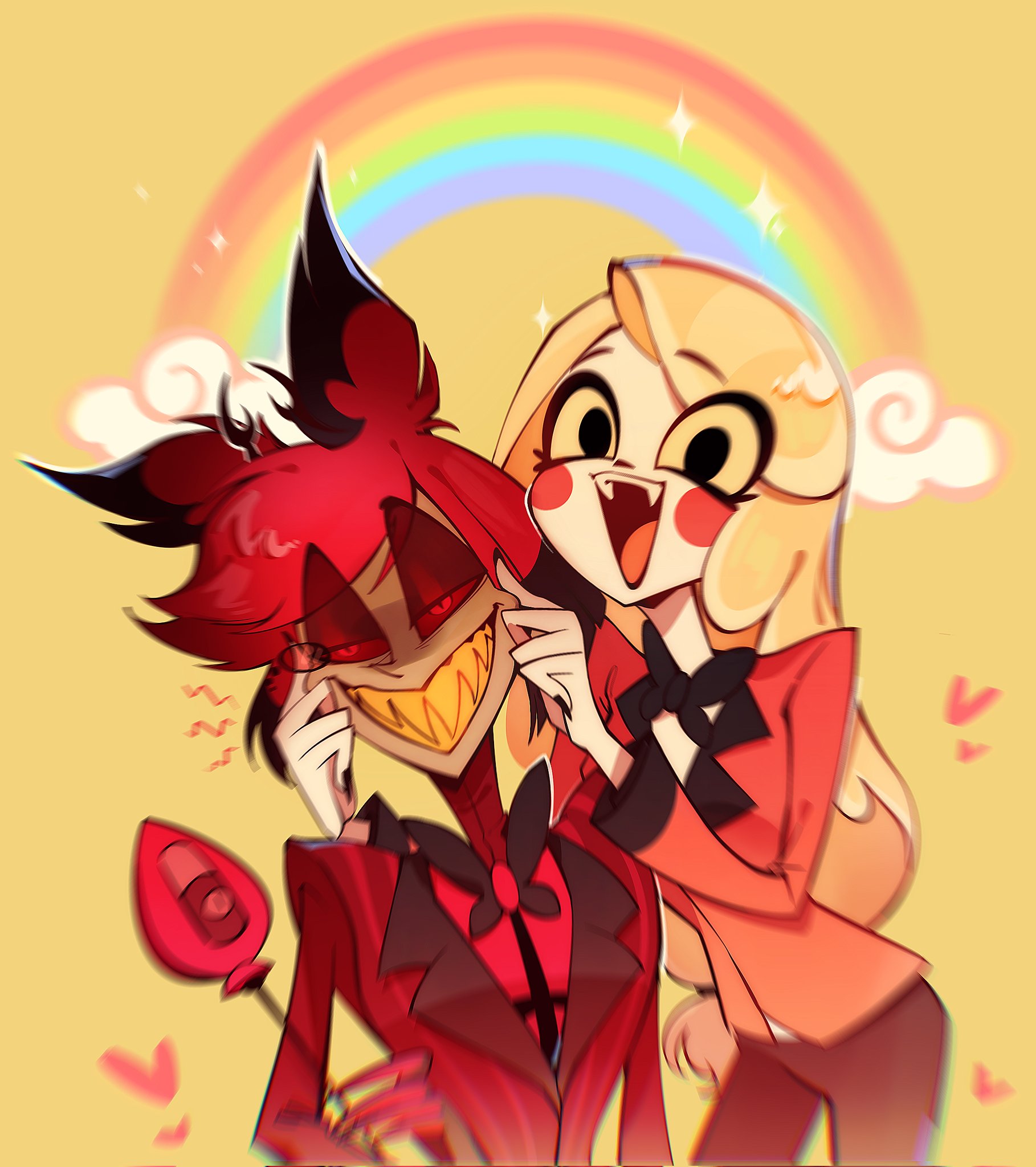 The Big ImageBoard (TBIB) - 1boy 1girl alastor (hazbin hotel) black ...