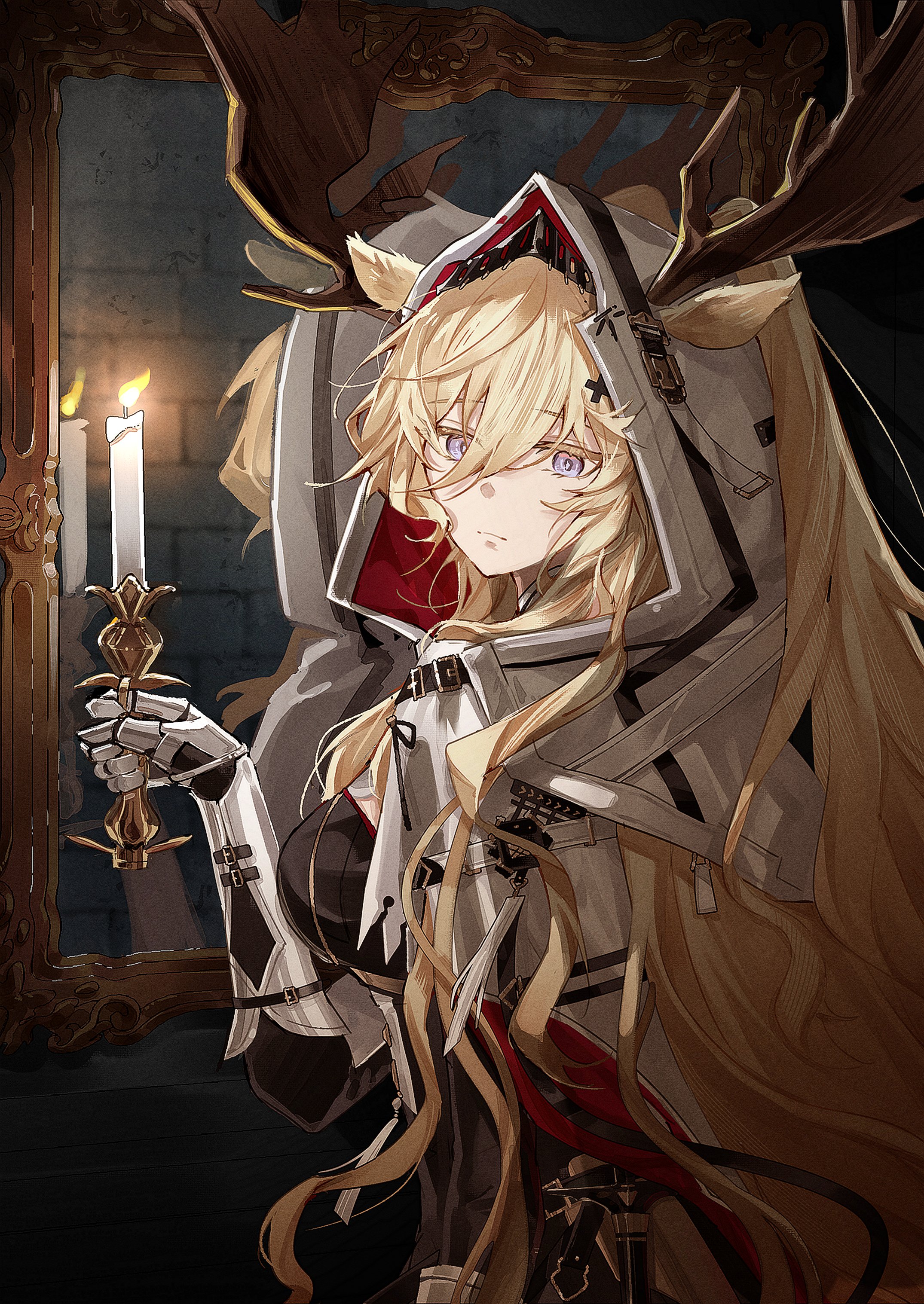 The Big ImageBoard (TBIB) - 1girl absurdres animal ears antlers antlers ...