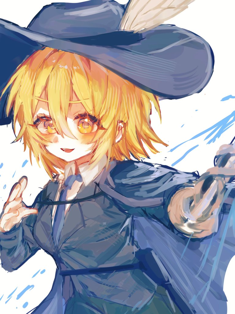 The Big ImageBoard (TBIB) - 1girl black jacket blonde hair blue cape ...