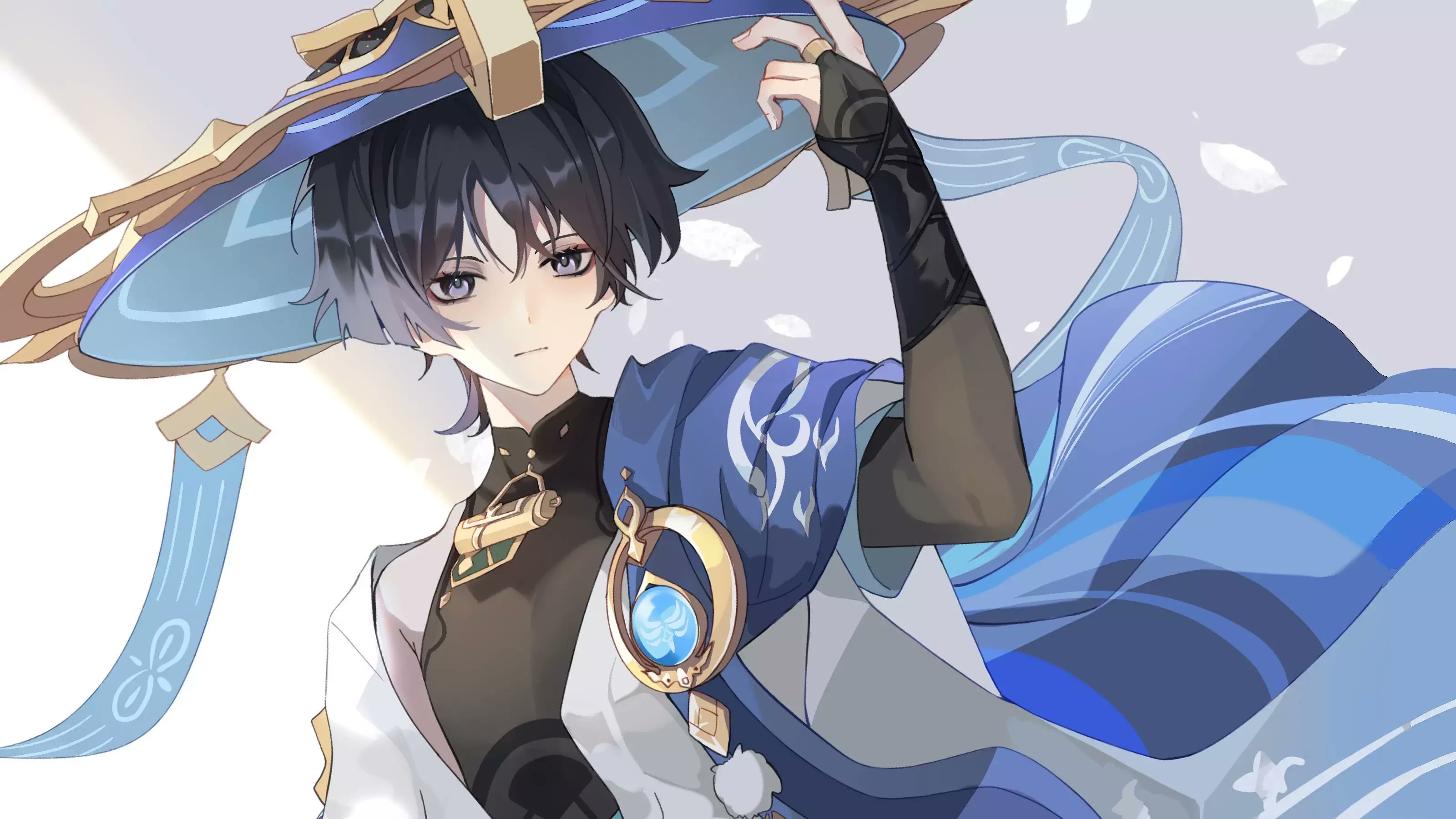 The Big ImageBoard (TBIB) - 1boy absurdres armpit crease black bodysuit black hair blue cape ...