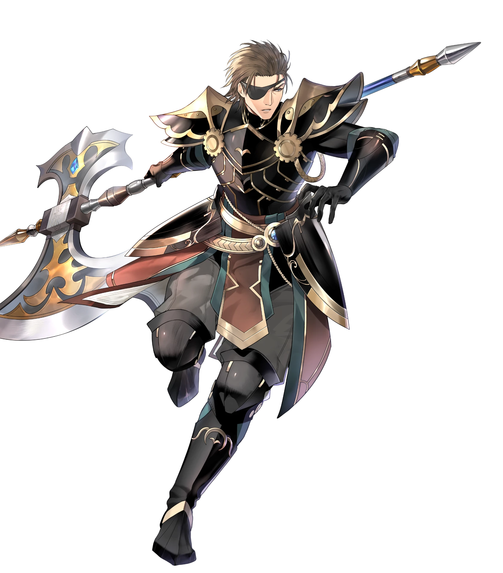 The Big ImageBoard (TBIB) - 1boy armor attack axe black armor black footwear black gloves brown ...