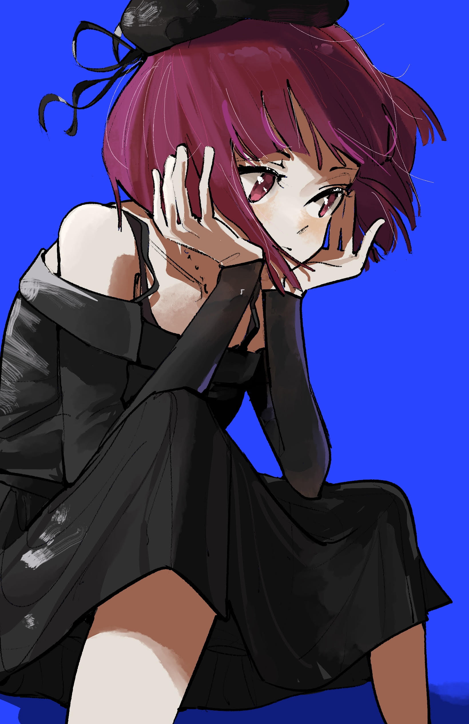 The Big ImageBoard (TBIB) - 1girl absurdres arima kana bare shoulders beret black dress black ...