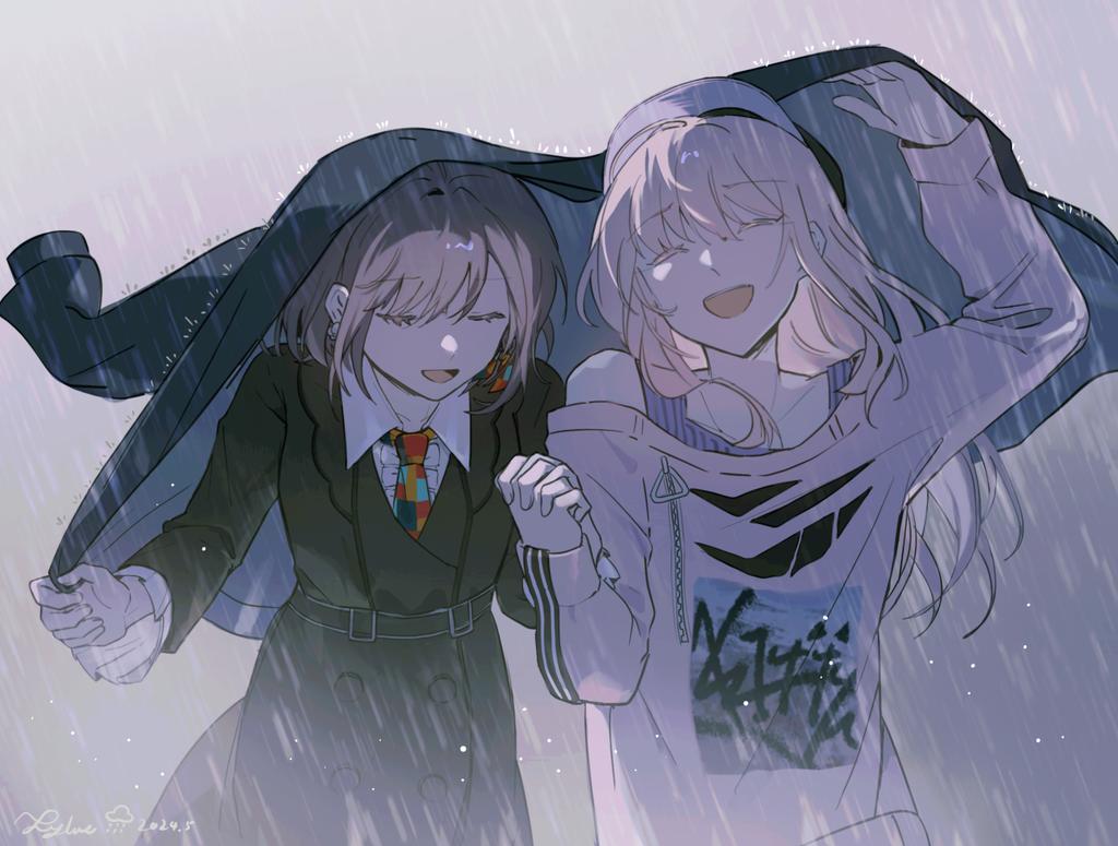 The Big Imageboard Tbib 1girl 1other Akiyama Mizuki Androgynous Arm