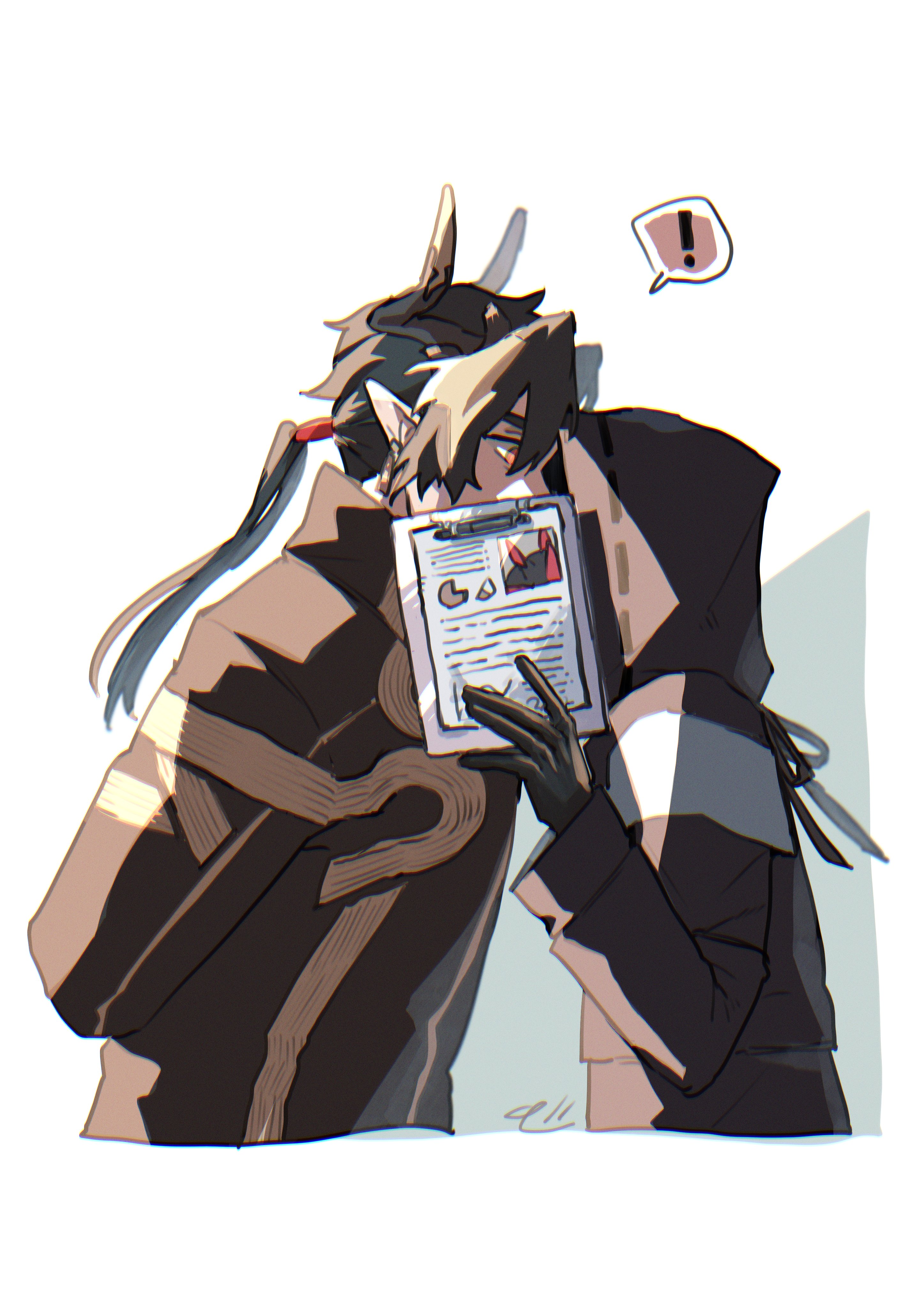 The Big ImageBoard (TBIB) - 1boy 1other absurdres ambiguous gender arknights brown hair chong ...