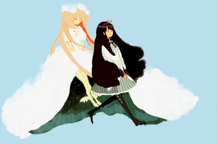 The Big ImageBoard (TBIB) - 2girls akemi homura akemi homura (magical girl) argyle clothes ...