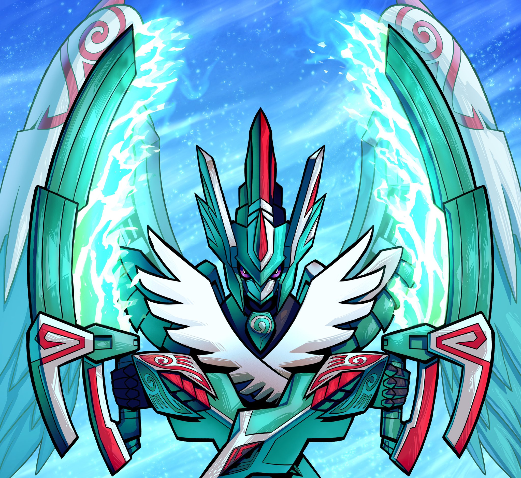 The Big ImageBoard (TBIB) - armor blue background blue sky digimon ...