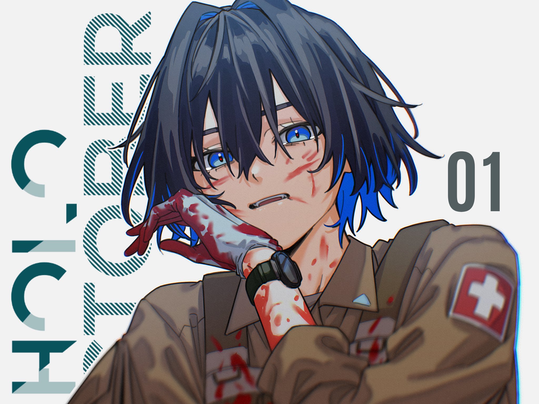 The Big ImageBoard (TBIB) - black hair blood blood on arm blood on clothes blood on face blood ...