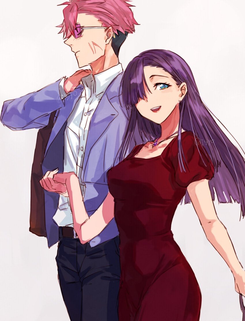 The Big ImageBoard (TBIB) - 1boy 1girl belt blue eyes couple dress ...