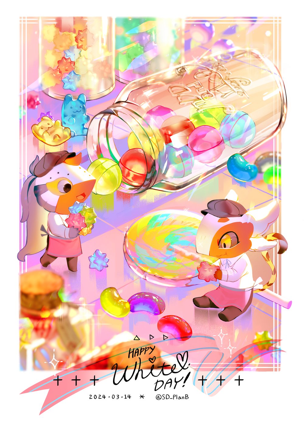 The Big ImageBoard (TBIB) - 2boys animal ears apron bird boy black eyes candy chicken boy ...