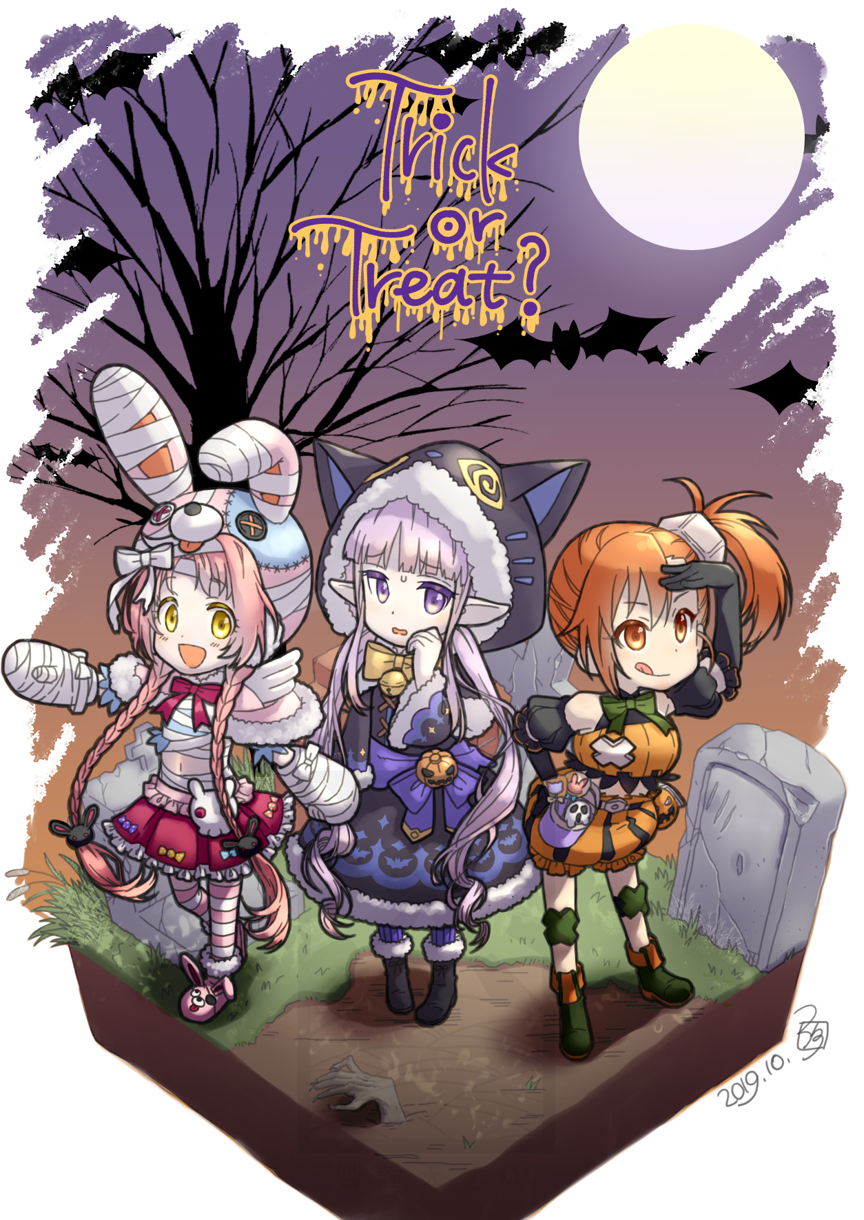 The Big ImageBoard (TBIB) - 3girls akidukiwataru animal hood bandages ...