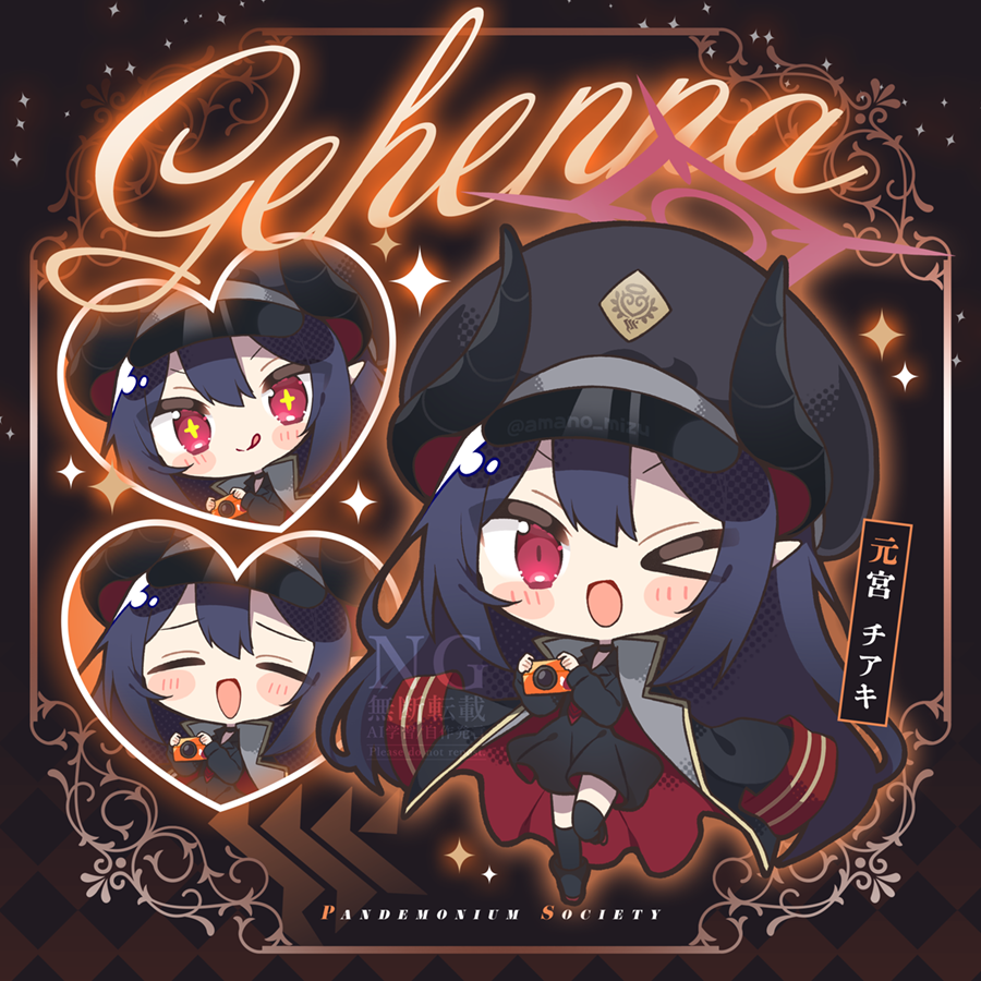 The Big ImageBoard (TBIB) - 1girl :q amano mizu argyle background black background black coat ...