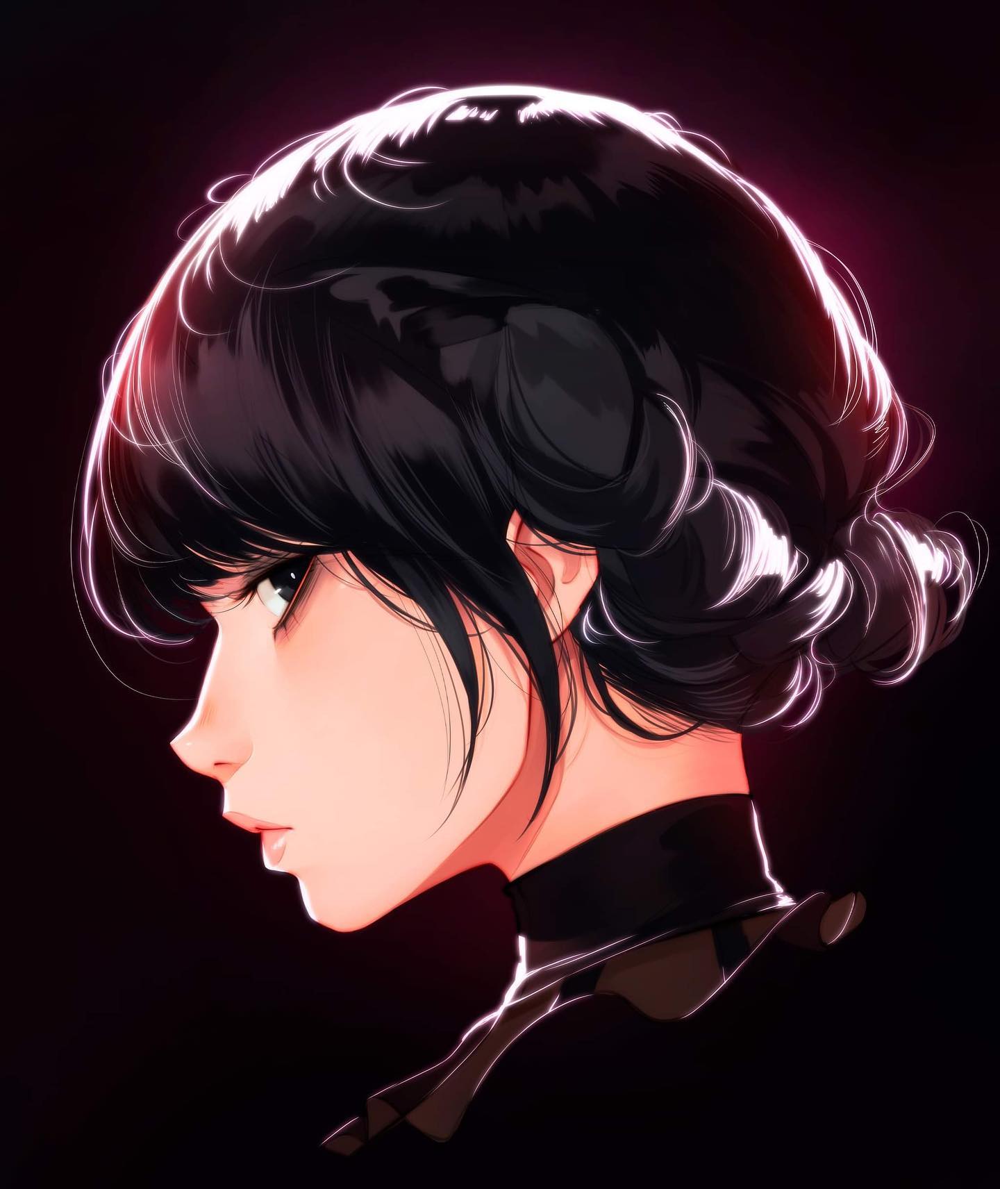 The Big ImageBoard (TBIB) - 1girl addams family black background black eyes black hair braid ...