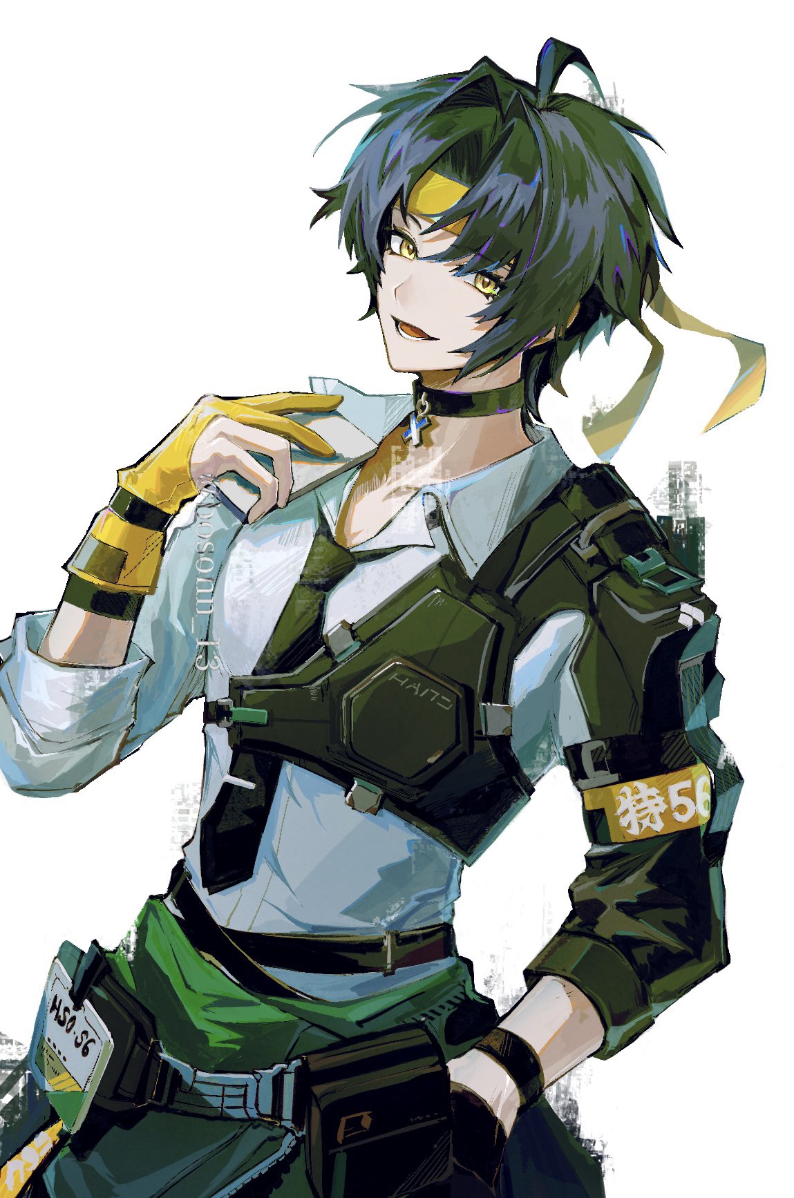 The Big ImageBoard (TBIB) - 1boy asaba harumasa asymmetrical gloves belt black belt black choker ...